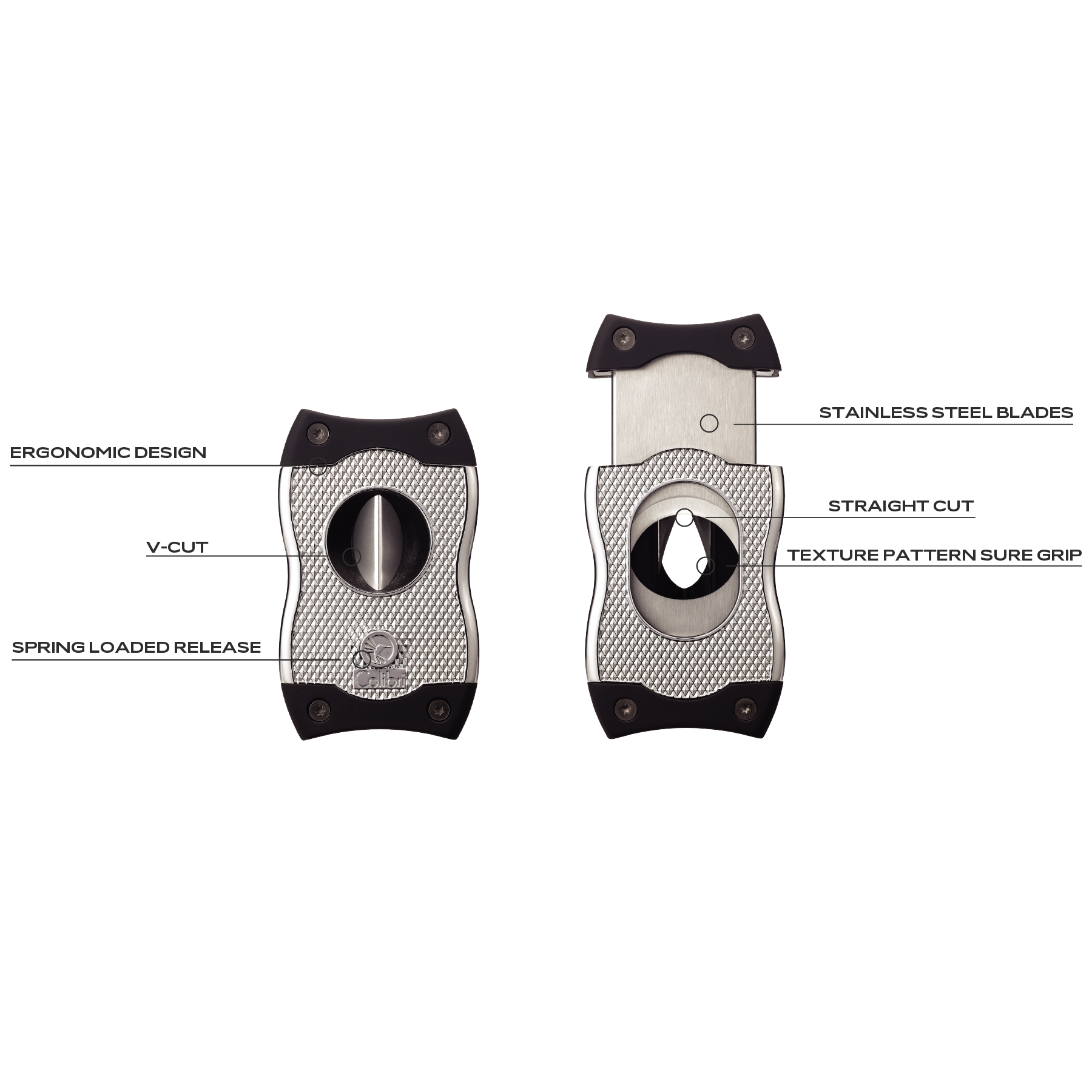 Colibri SV-Cut Two-in-one V-Cut and Straight Cut Cigar Cutter